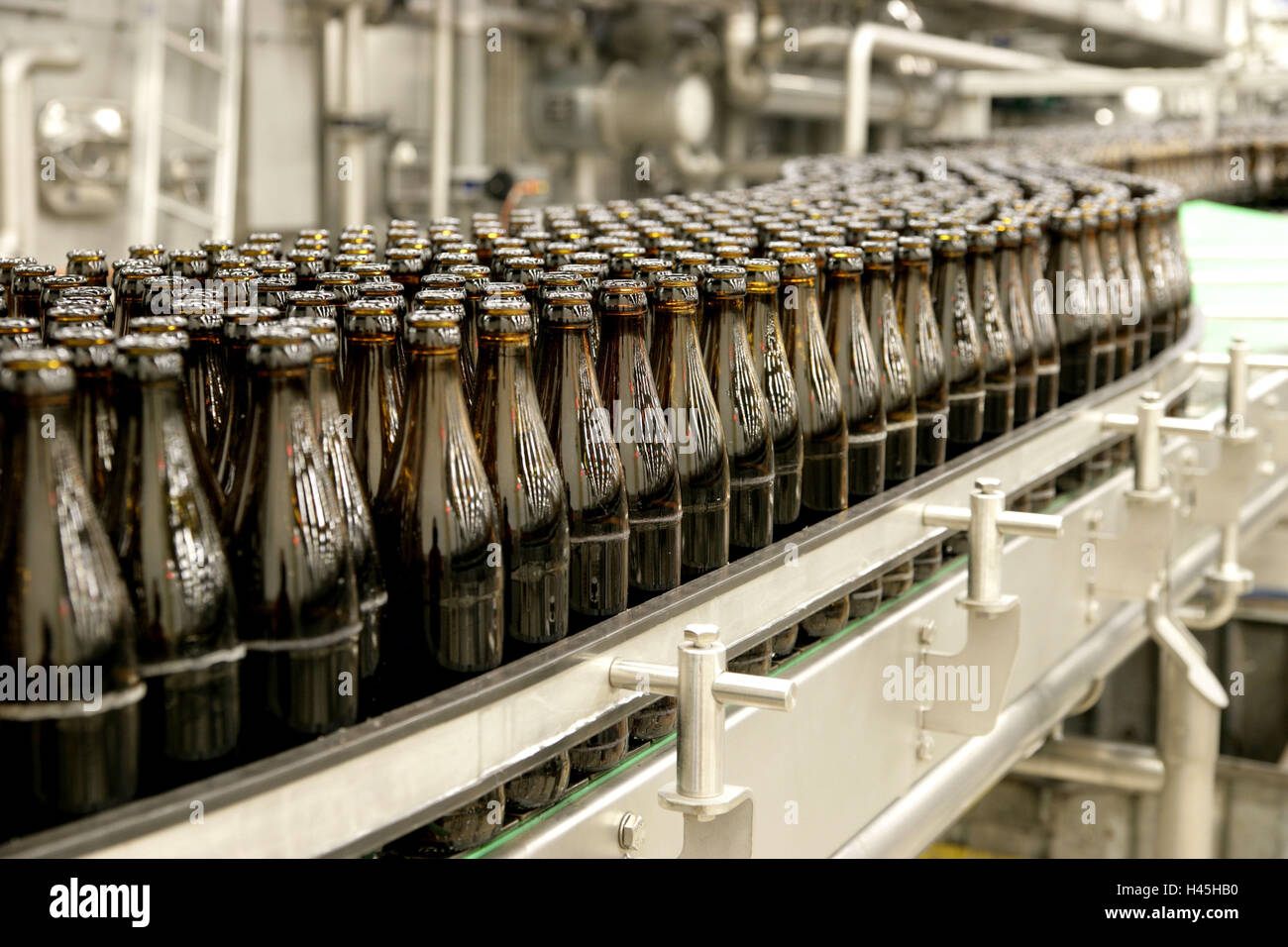 Brewery, bottling, production line Stock Photo - Alamy
