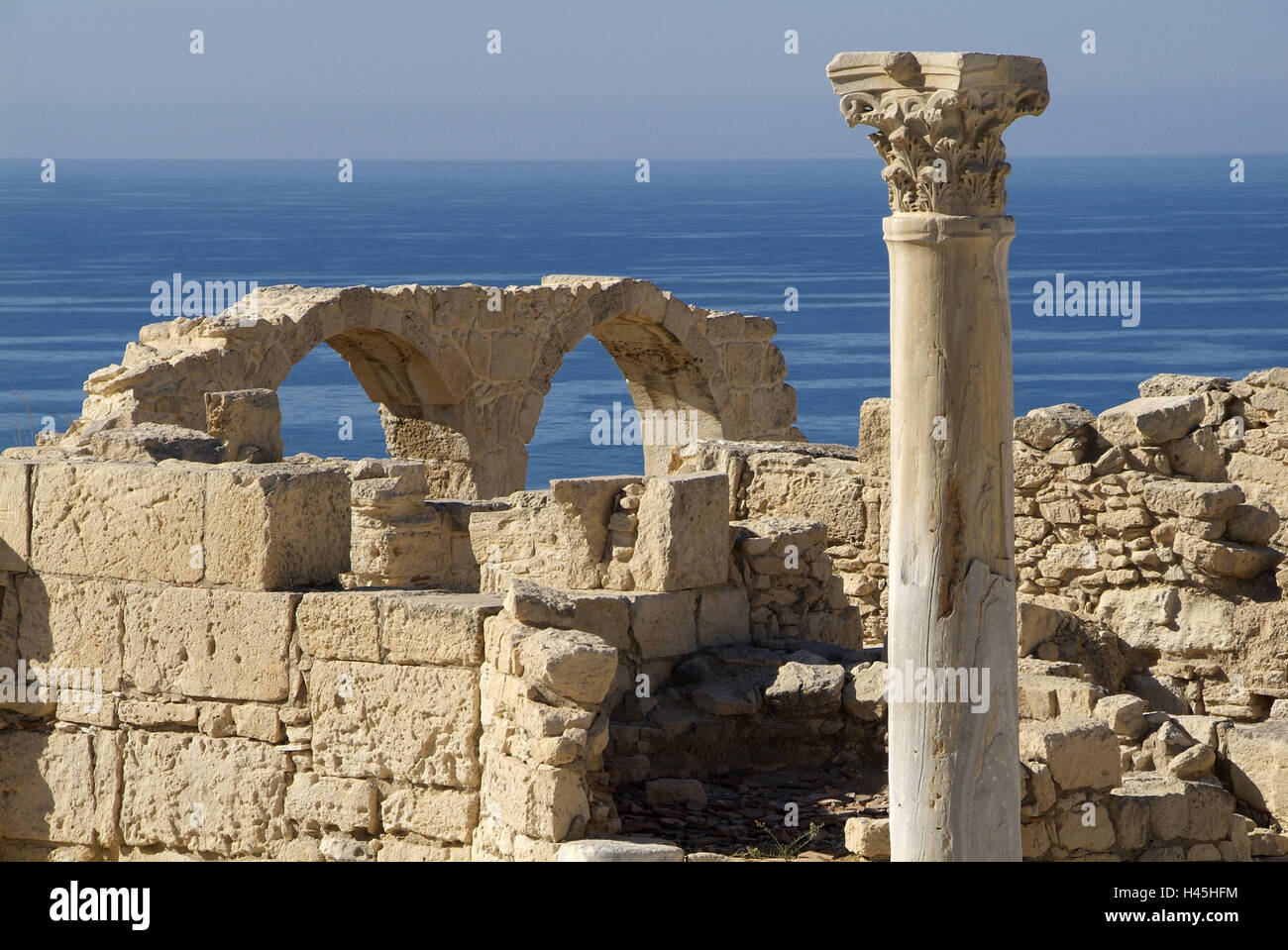 Cyprus, Greek part, Kourion, excavation site, pillar, walls Stock Photo ...