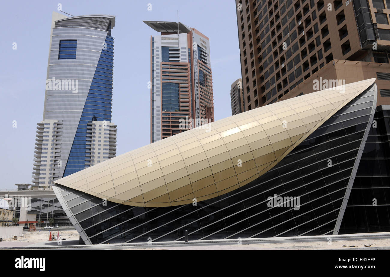 Metro station, building, Dubai, United Arab Emirates Stock Photo - Alamy