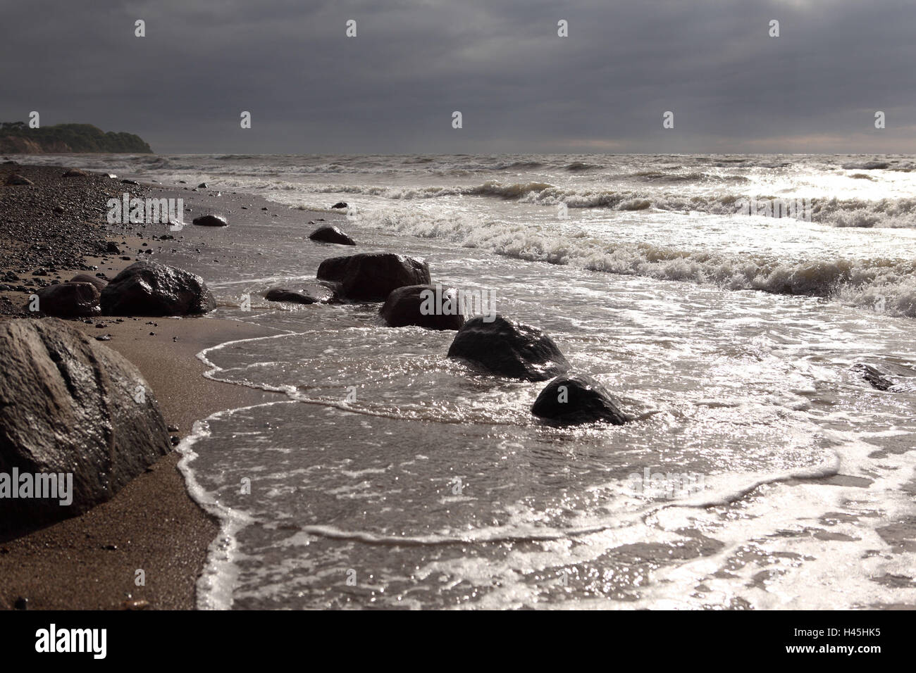 Baltic beach, stormy atmosphere Stock Photo - Alamy