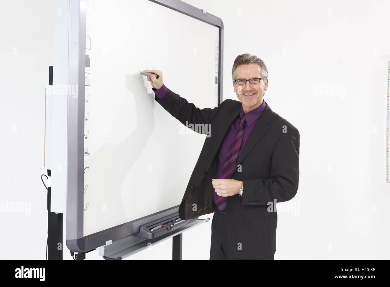 Man, Whiteboard, write Stock Photo - Alamy