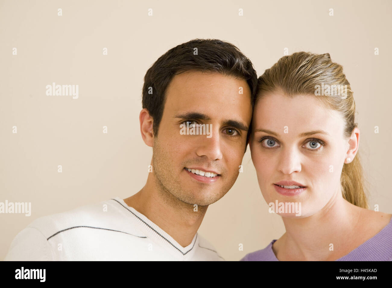 Couple, portrait, respect, smile, people, together, Inside, contently ...