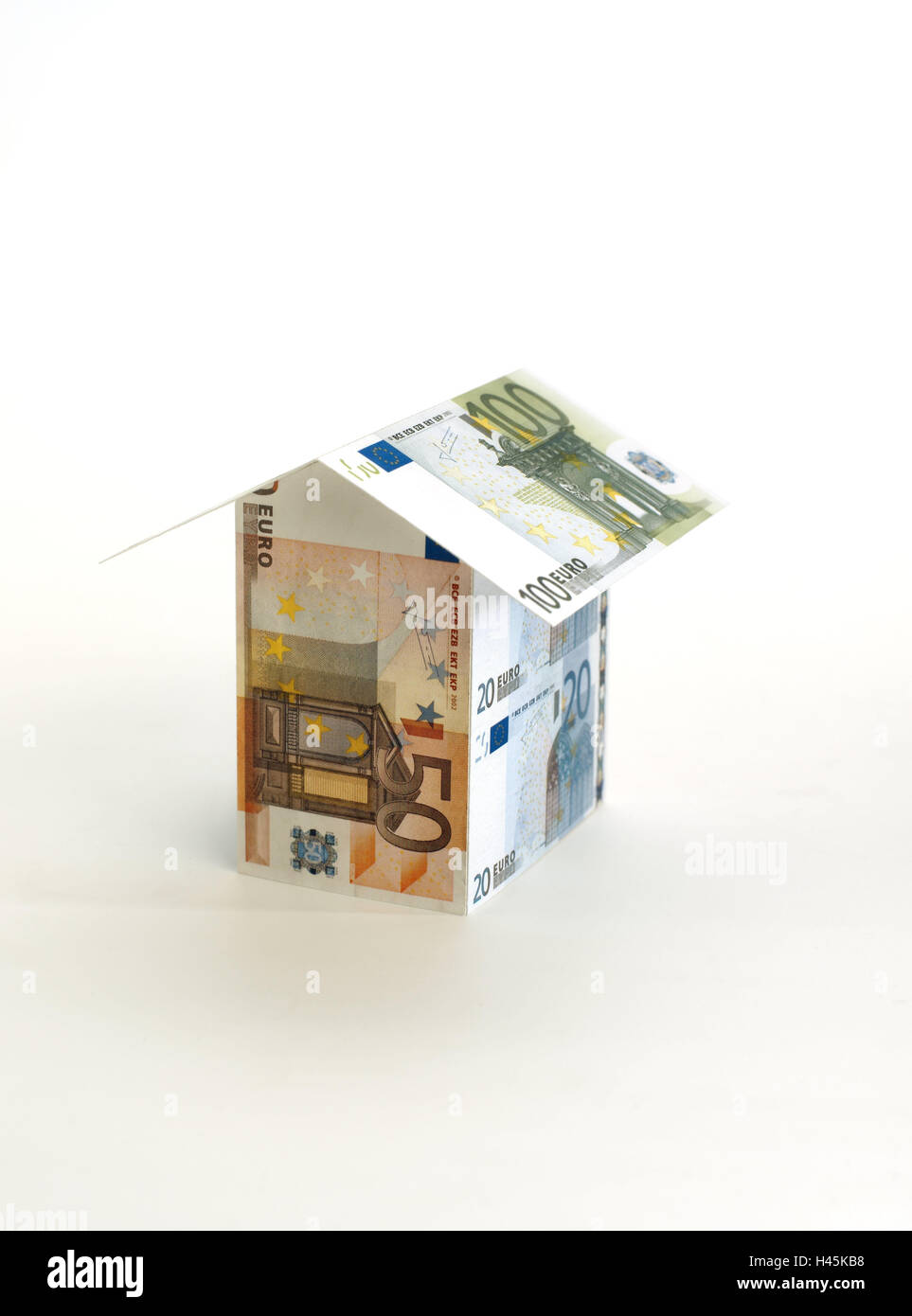 Banknotes, house form, icon, building of a house, small house, house ...
