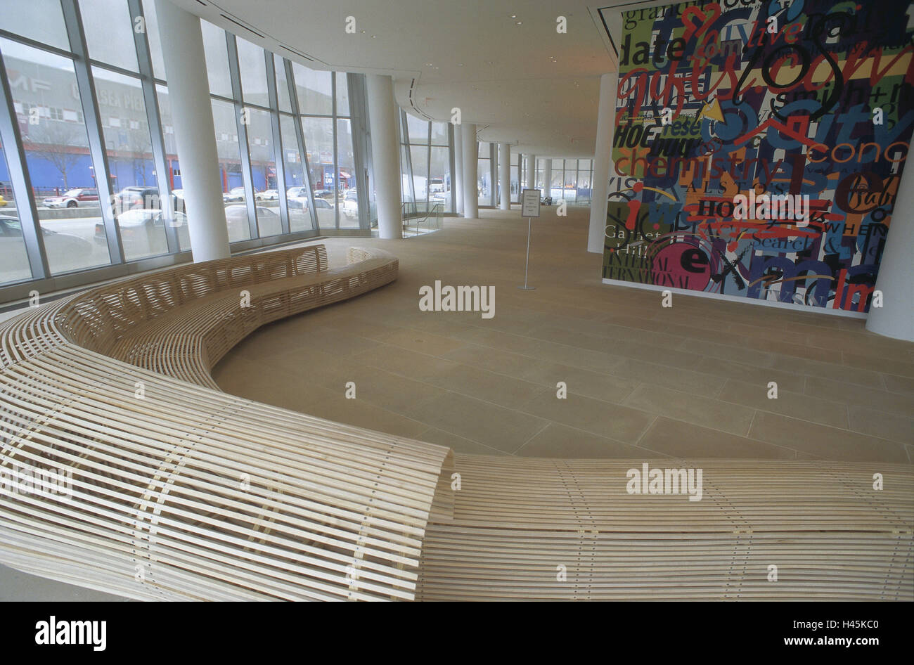The USA, New York city, Manhattan, IAC Building, lobby, bamboo bank ...