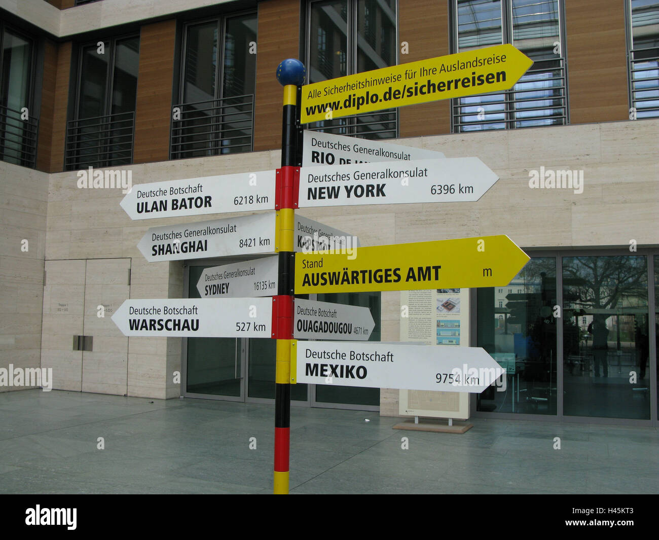 Germany, Berlin, Foreign Office, entrance hall, signpost, town, capital ...