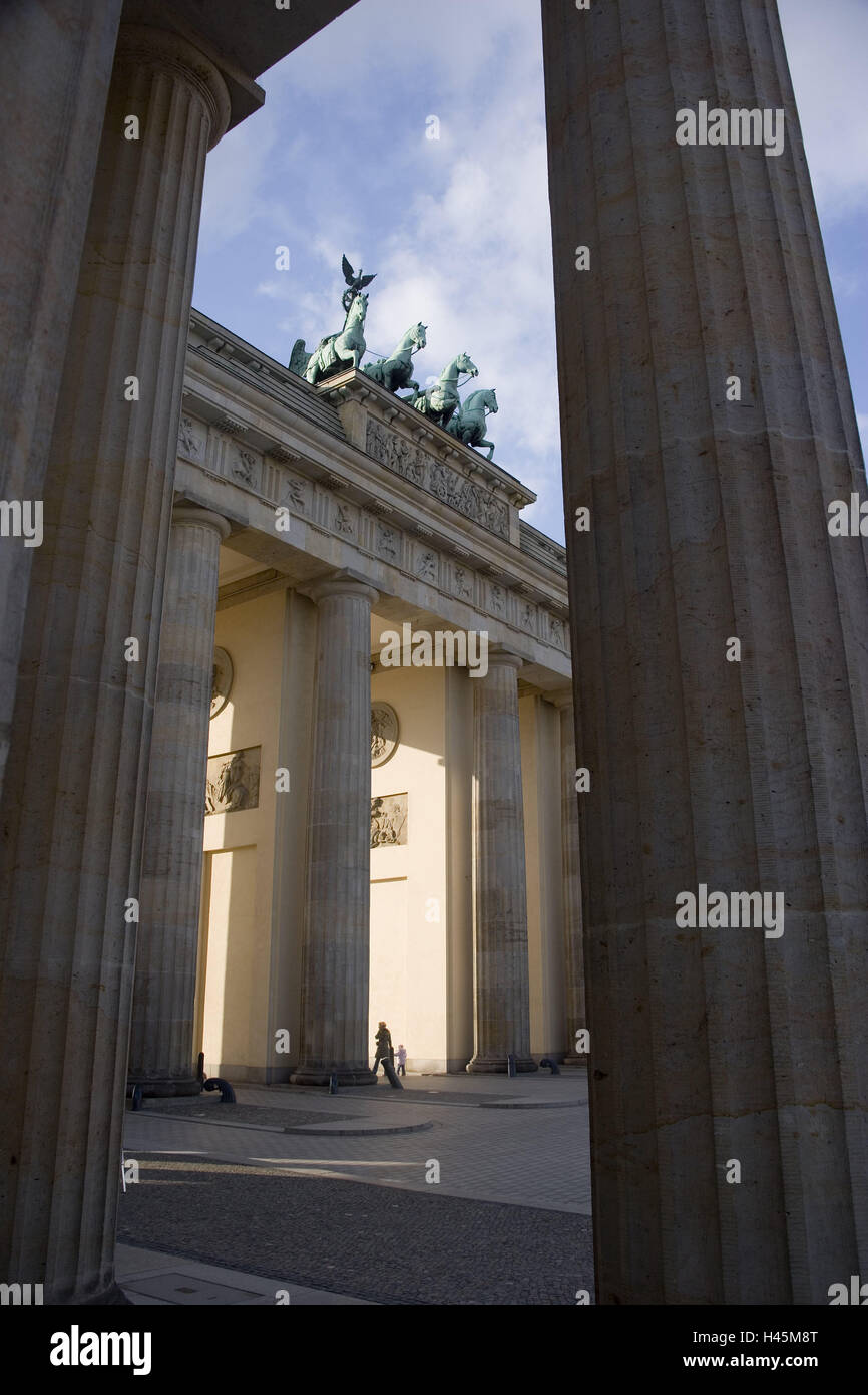 Germany, Berlin, Paris space, the Brandenburg Gate, pillars, detail ...