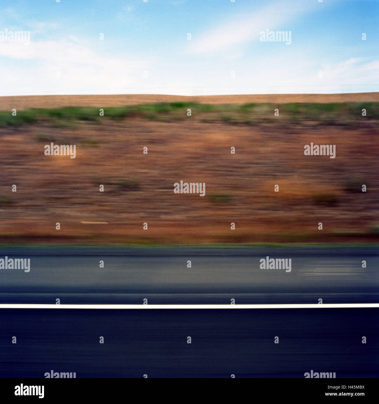 Highway, drive, view side windows, landscape, blurred, USA, Highway ...