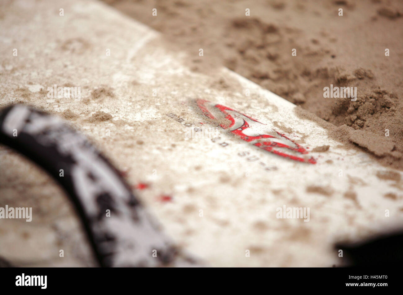 Kiteboard notch in Sand lying, no property release Stock Photo - Alamy