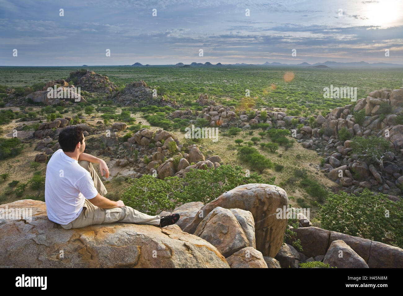 Africa, Namibia, Omaruru, farm country, savanna, rock, tourist ...