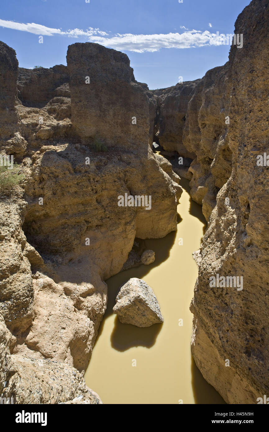 Africa, Namibia, Namib Naukluft national park, Sesriem canyon, gulch ...