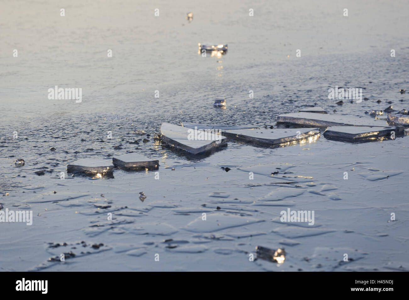 Lake, froze, sheets ice, close up Stock Photo - Alamy