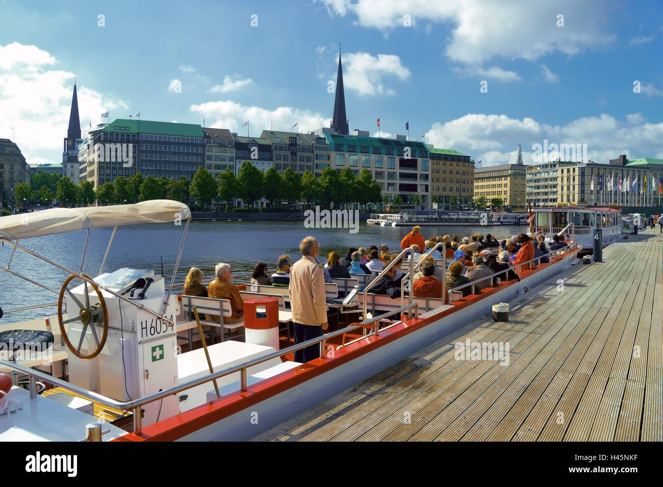 Germany, Hamburg, the Inner Alster, tourist, holiday boot Stock Photo ...