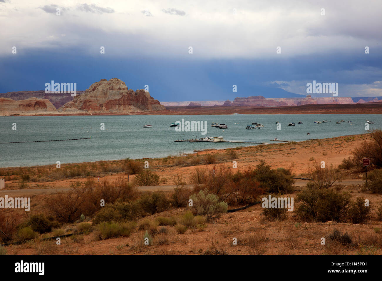 Panoramic view on famous lake Powell, Page, Utah, USA Stock Photo - Alamy
