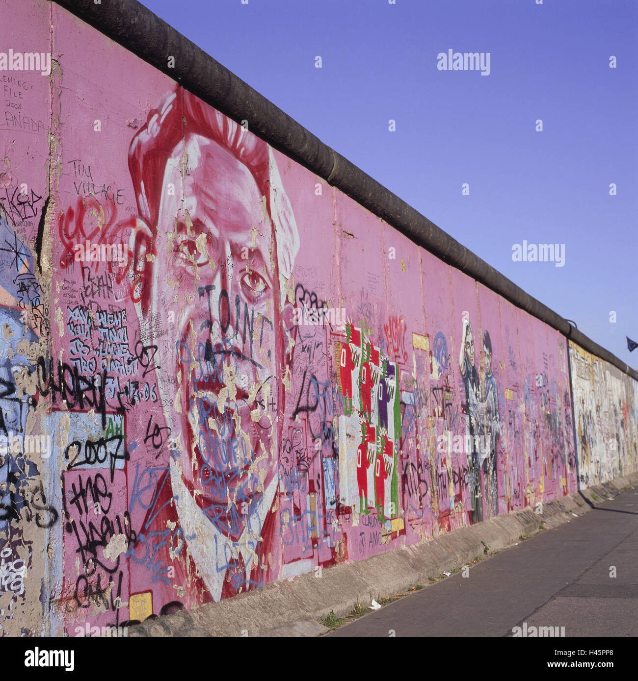 Germany, Berlin, defensive wall, detail, graffiti, Europe, town ...