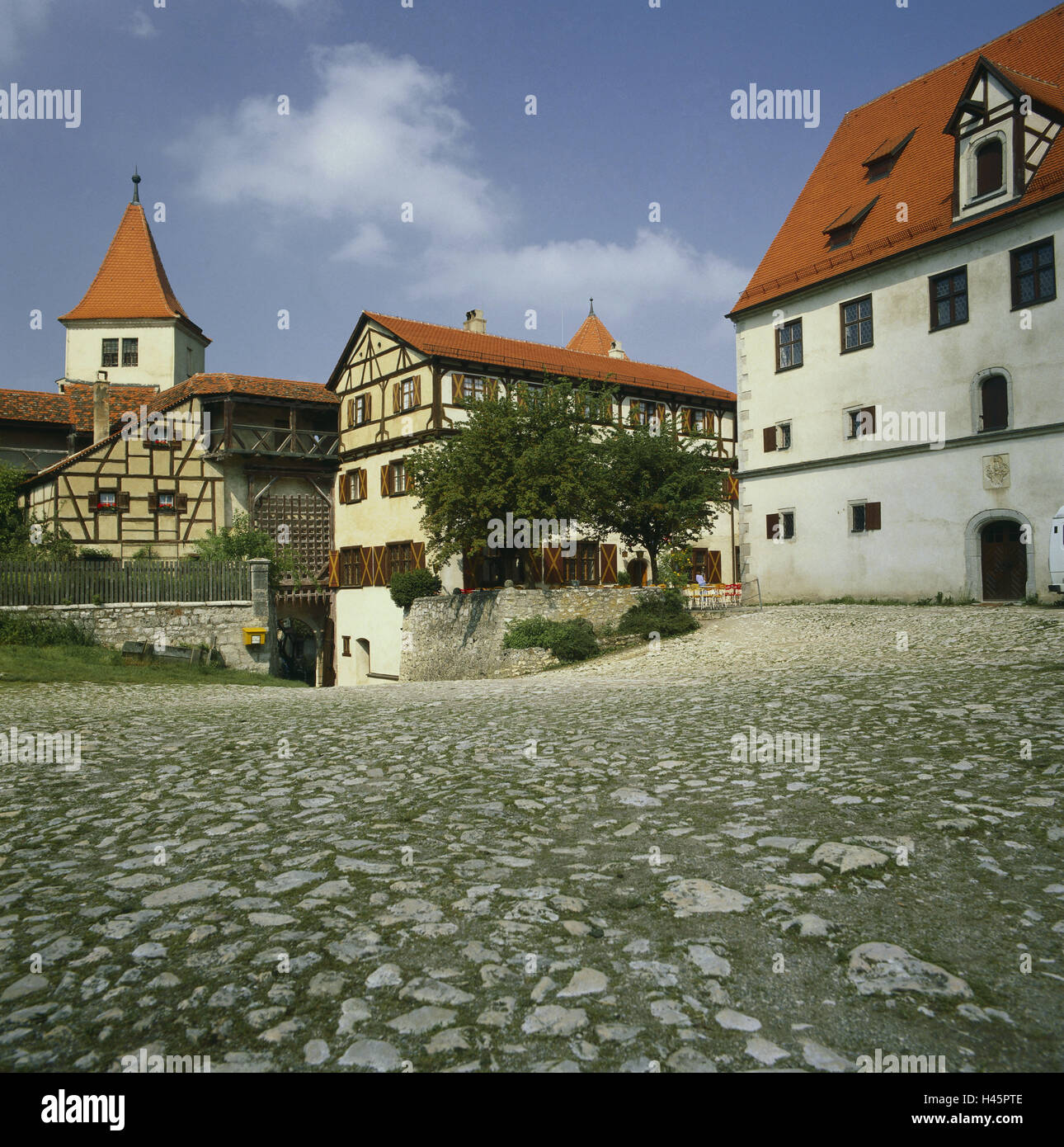 Germany, Bavaria, Swabia, castle castle Har, castellany, half-timbered ...