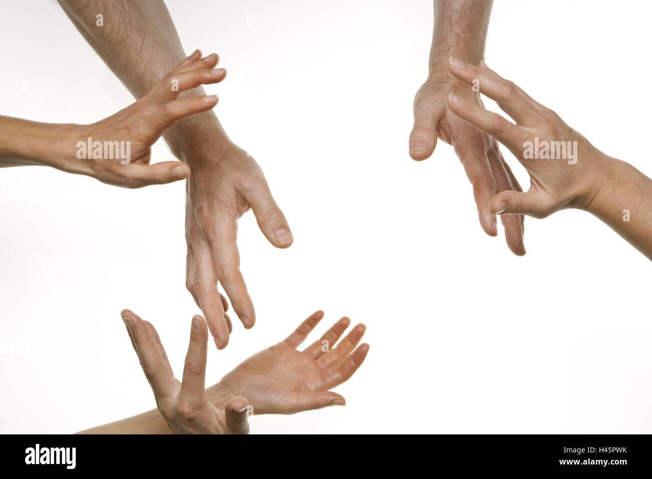 Hands, many, fingers, touching Stock Photo - Alamy