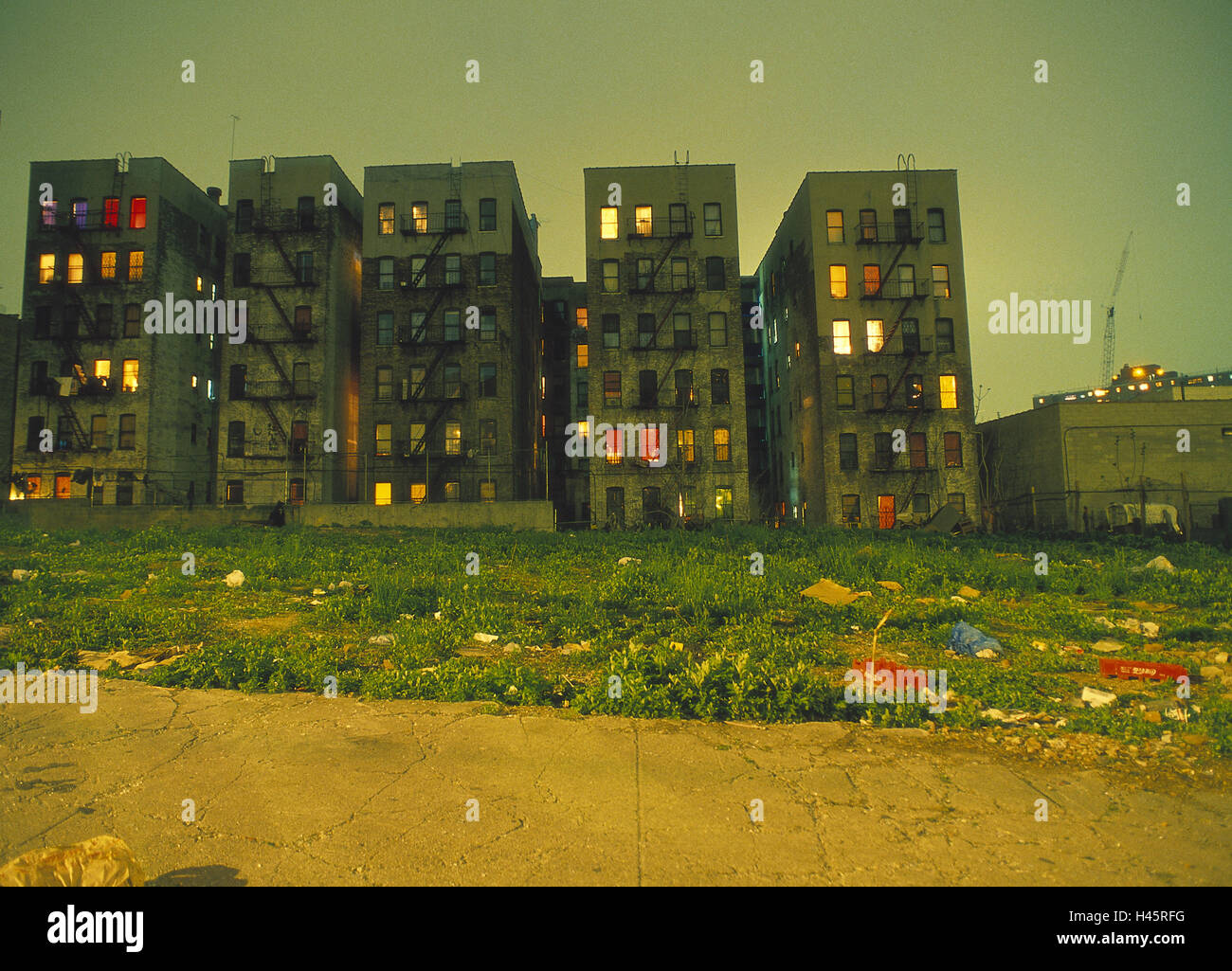 The USA, New York city, Bronx, apartment block, residential houses ...