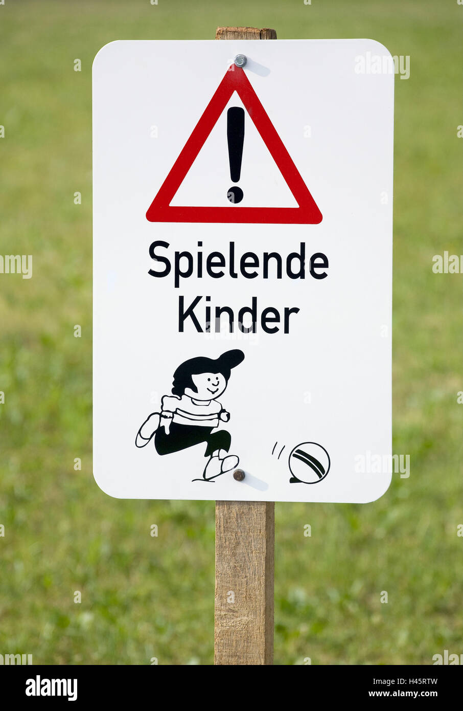 Sign, "playing children", tip, child country, playground, playing field ...