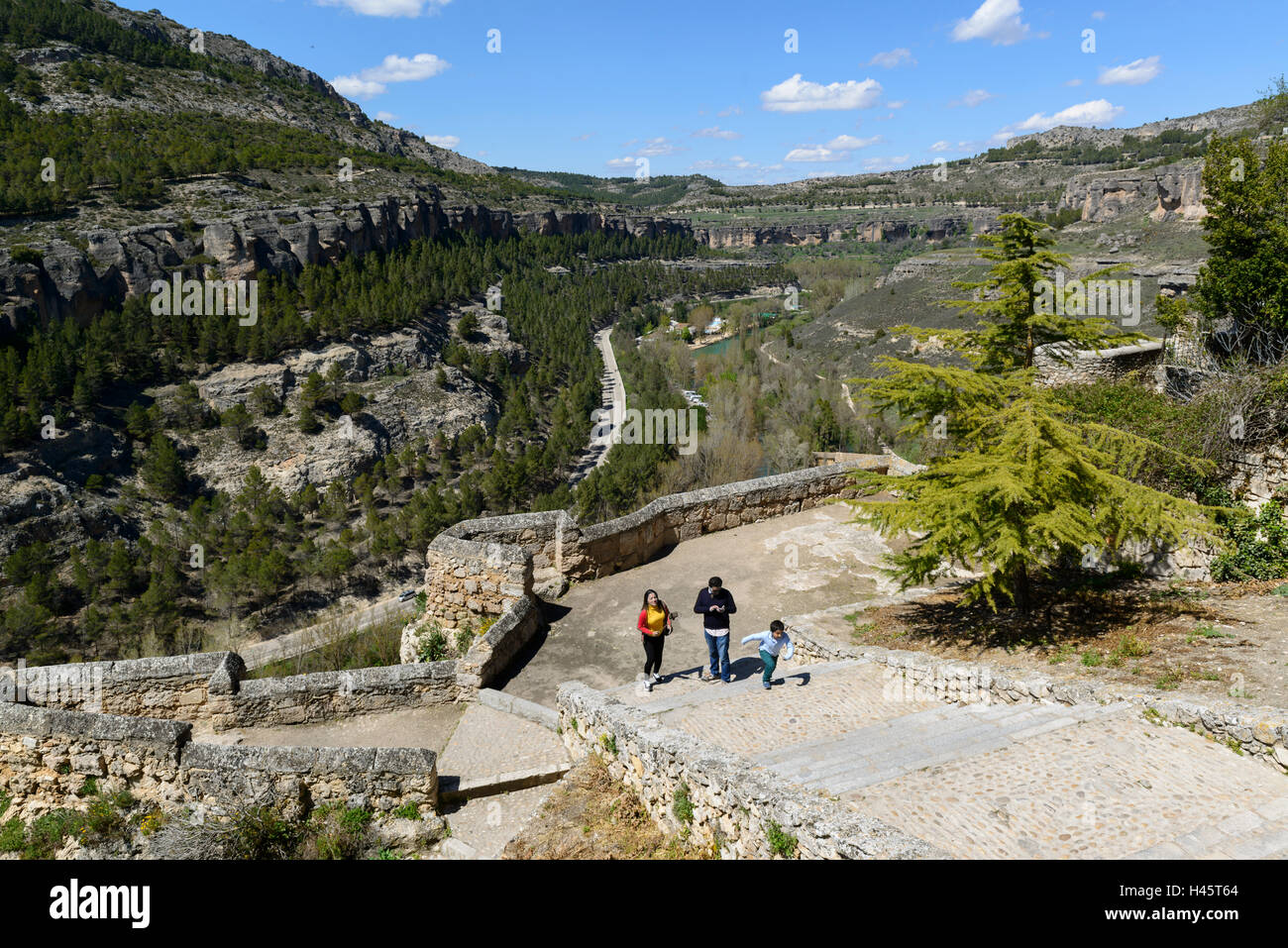 Cuenca, Spain:View from the citadel to the Jucar river and gorge Stock ...