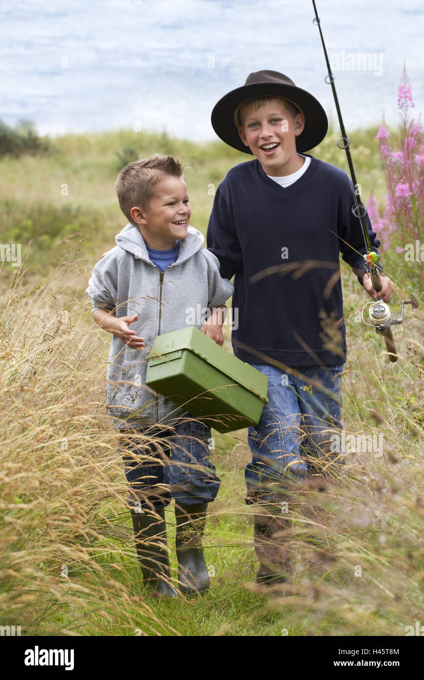 Two boys fishing rod hi-res stock photography and images - Alamy