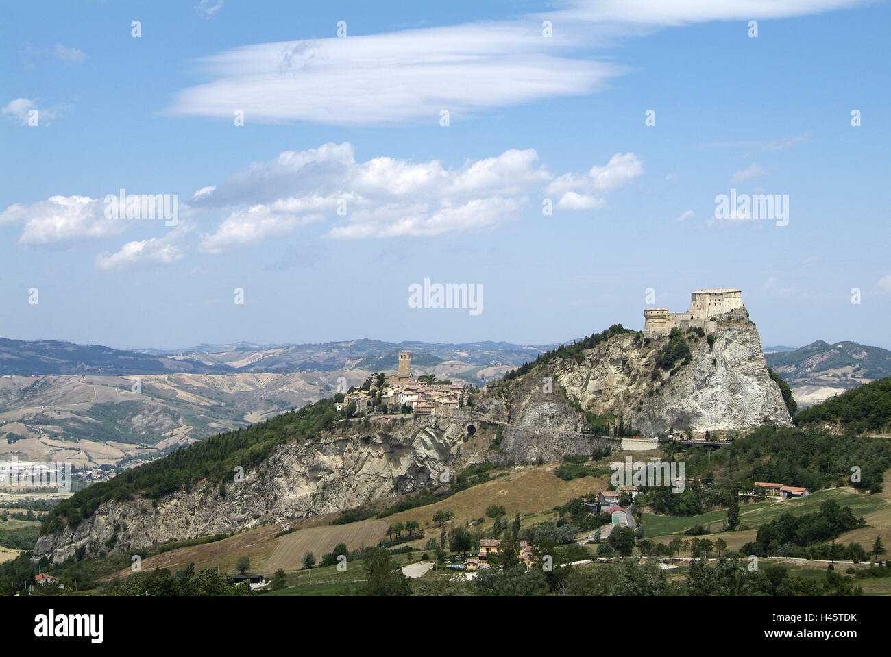 Italy, marks, San Leo, castle Stock Photo - Alamy
