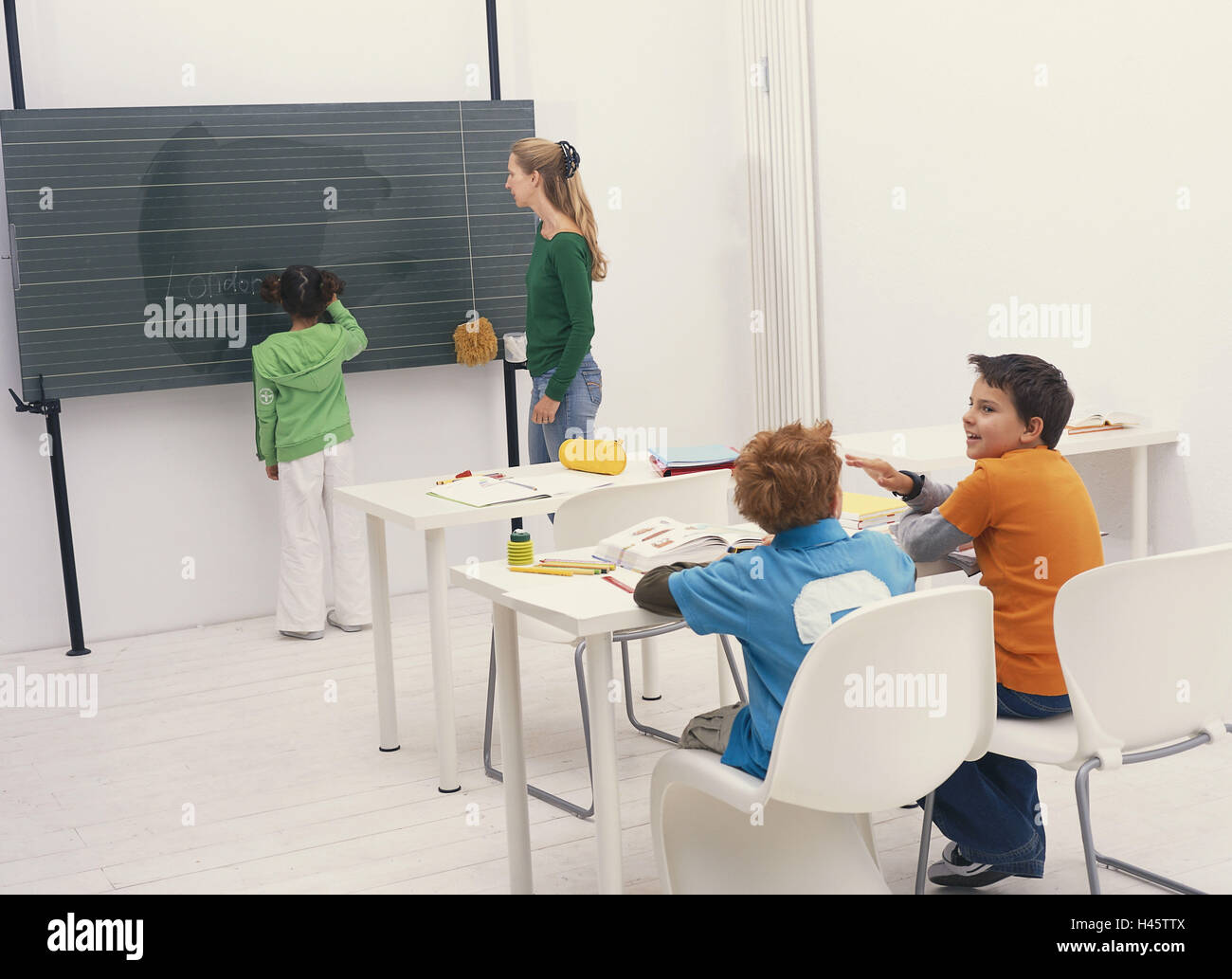 School, classroom, teacher, lessons, notice board, girl, write, school ...