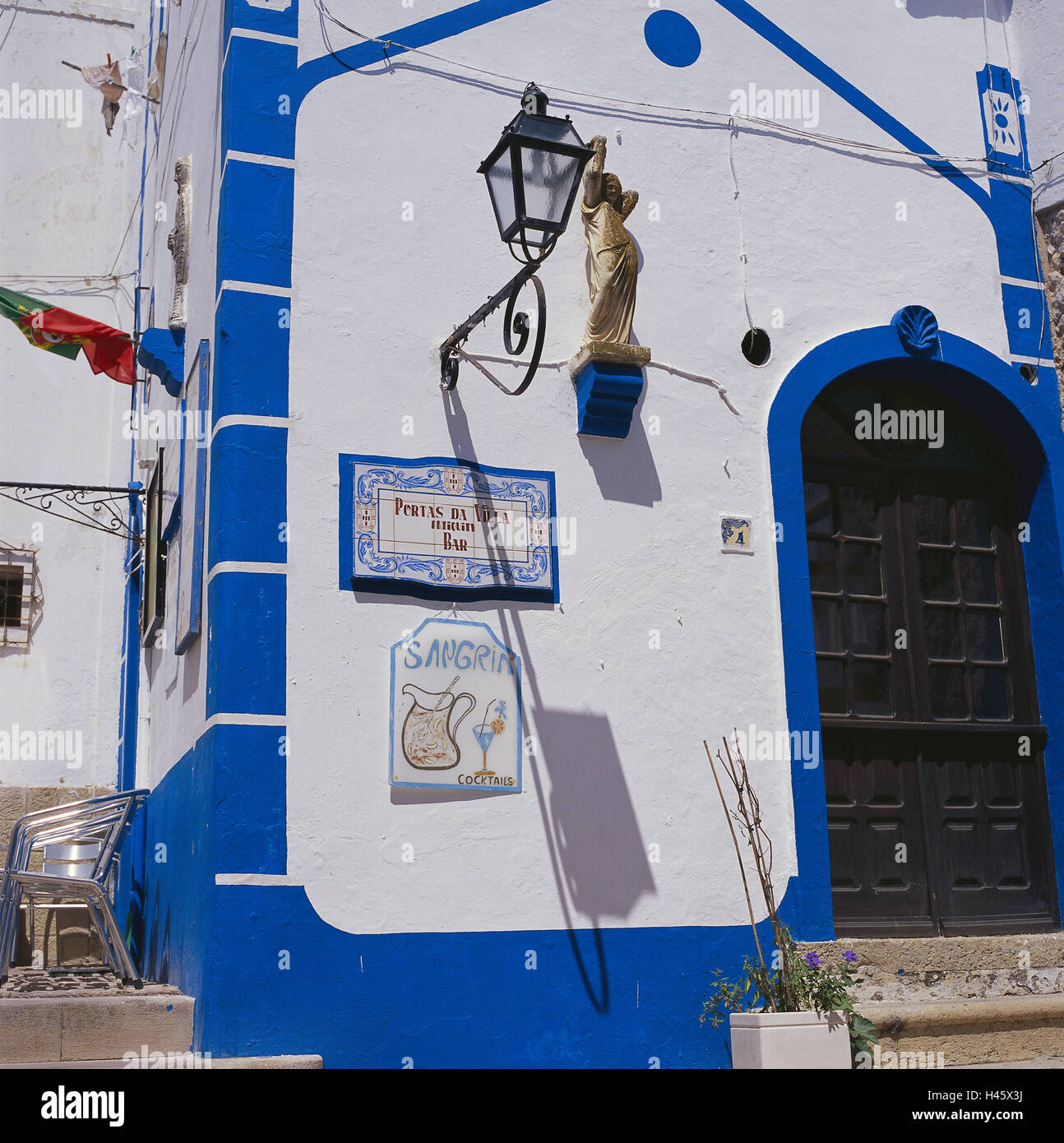 Portugal, Algarve, Albufeira, Old Town, house, facade, detail, Europe ...