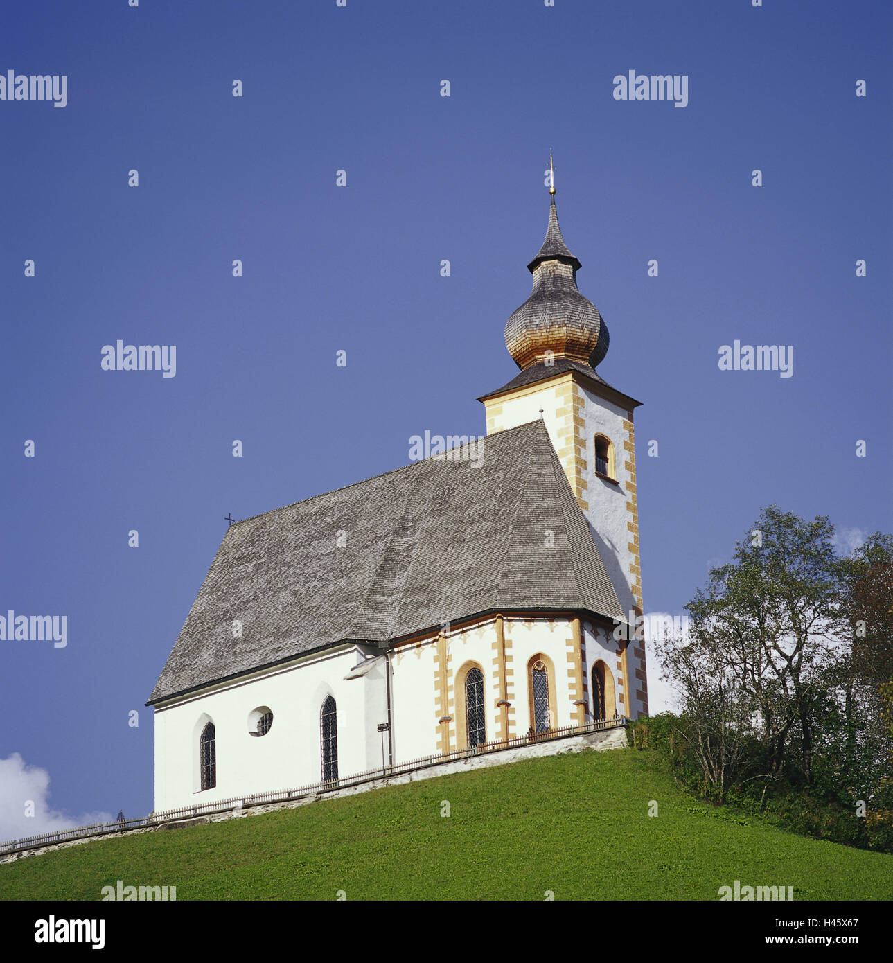 Austria, Salzburg country, Serving, Village church, Meadow, Church ...