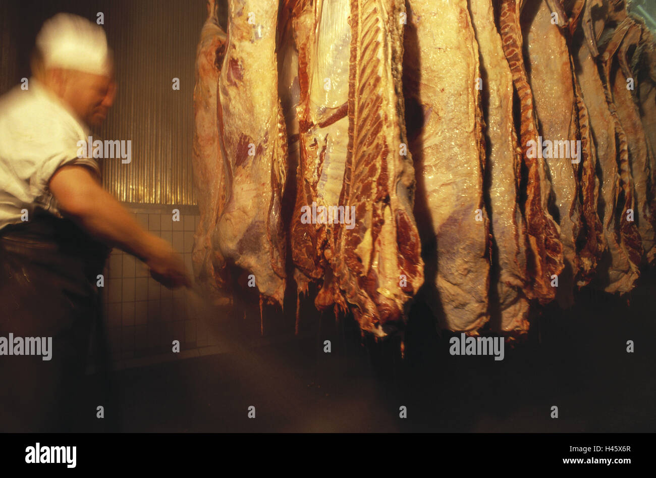 Butcher shop, butcher, fresh meat, meat processing, Studena, halves ...