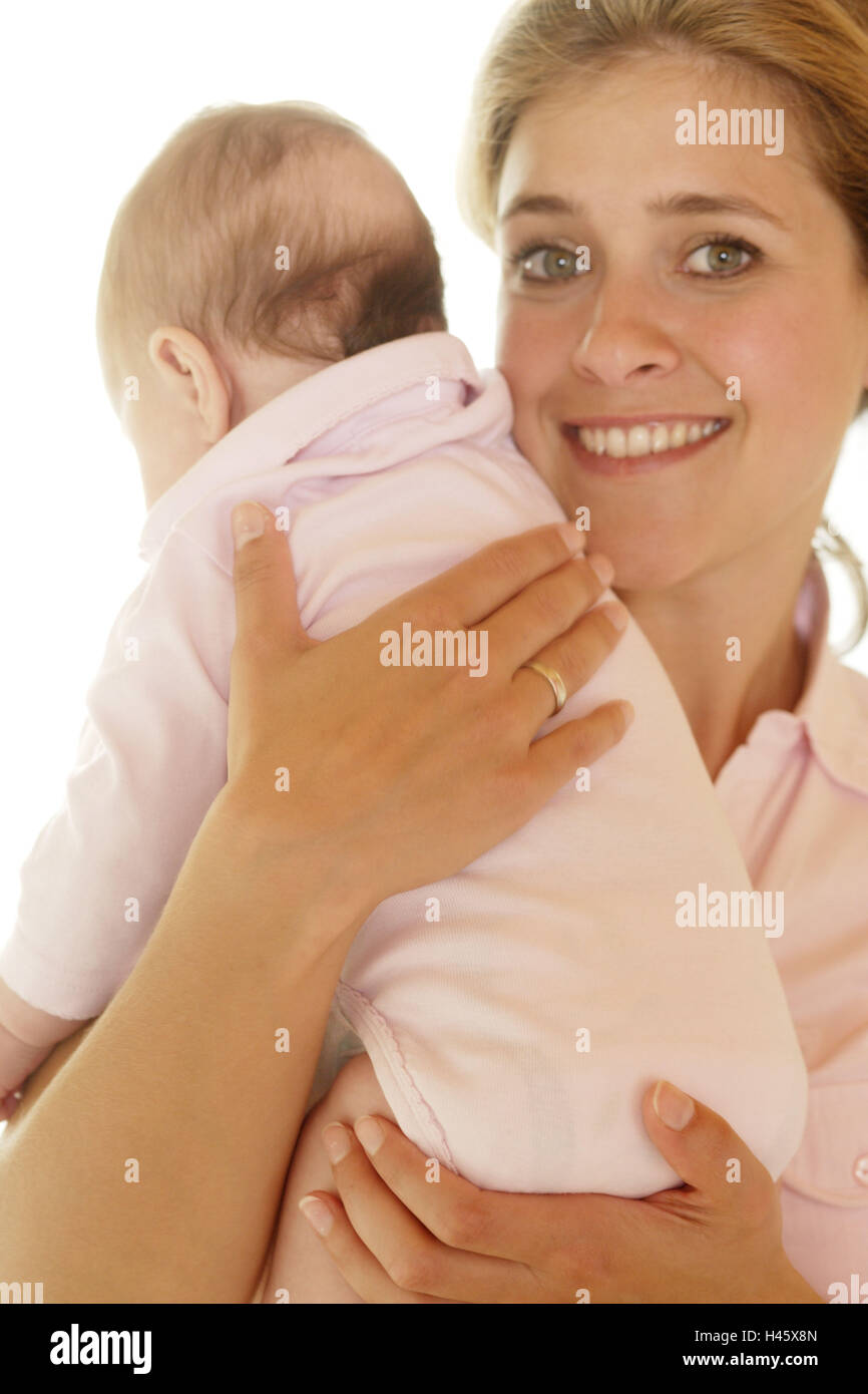 Woman, young, baby, carry, smile, portrait Stock Photo - Alamy