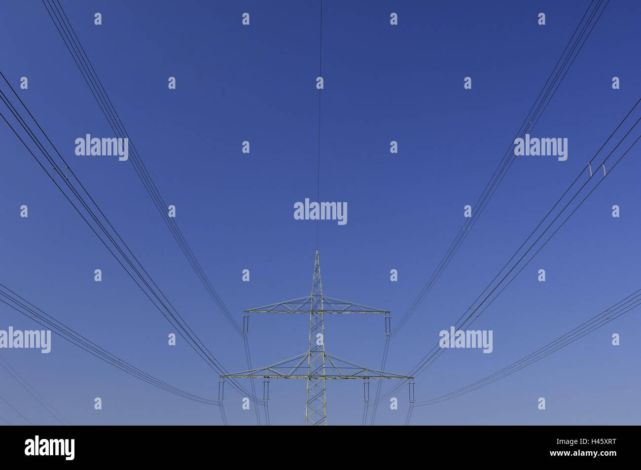 High-voltage poles, detail, heaven Stock Photo - Alamy