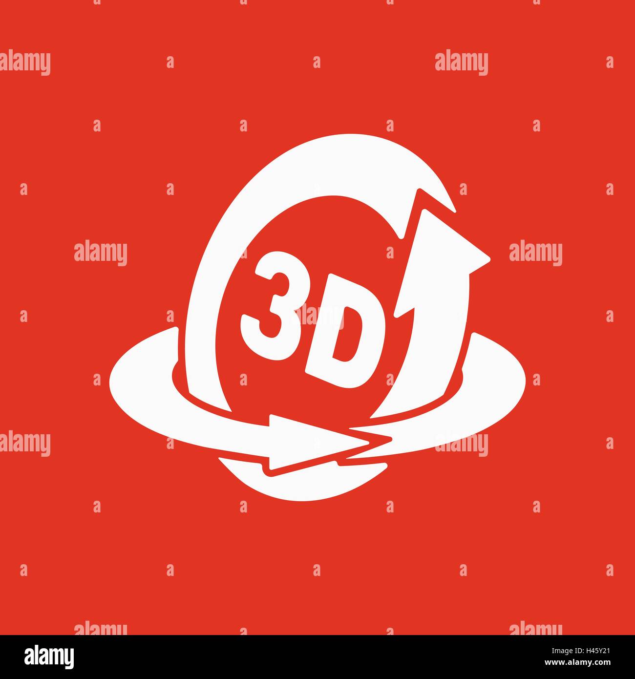 The 3d icon. Rotation arrow symbol. Flat Stock Vector Image & Art - Alamy