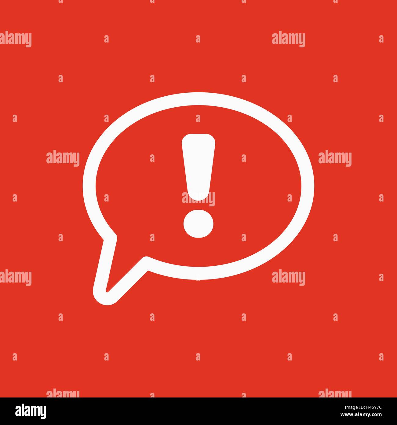 The exclamation mark icon. Attention speech bubble Stock Vector Image ...