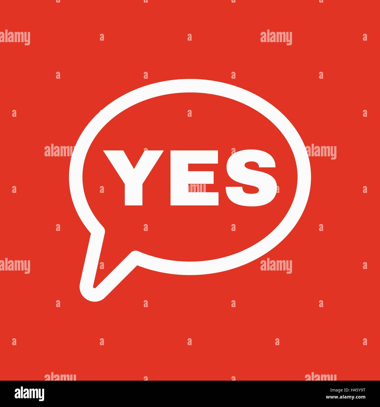 The YES speech bubble icon. Yes symbol. Flat Stock Vector Image & Art ...