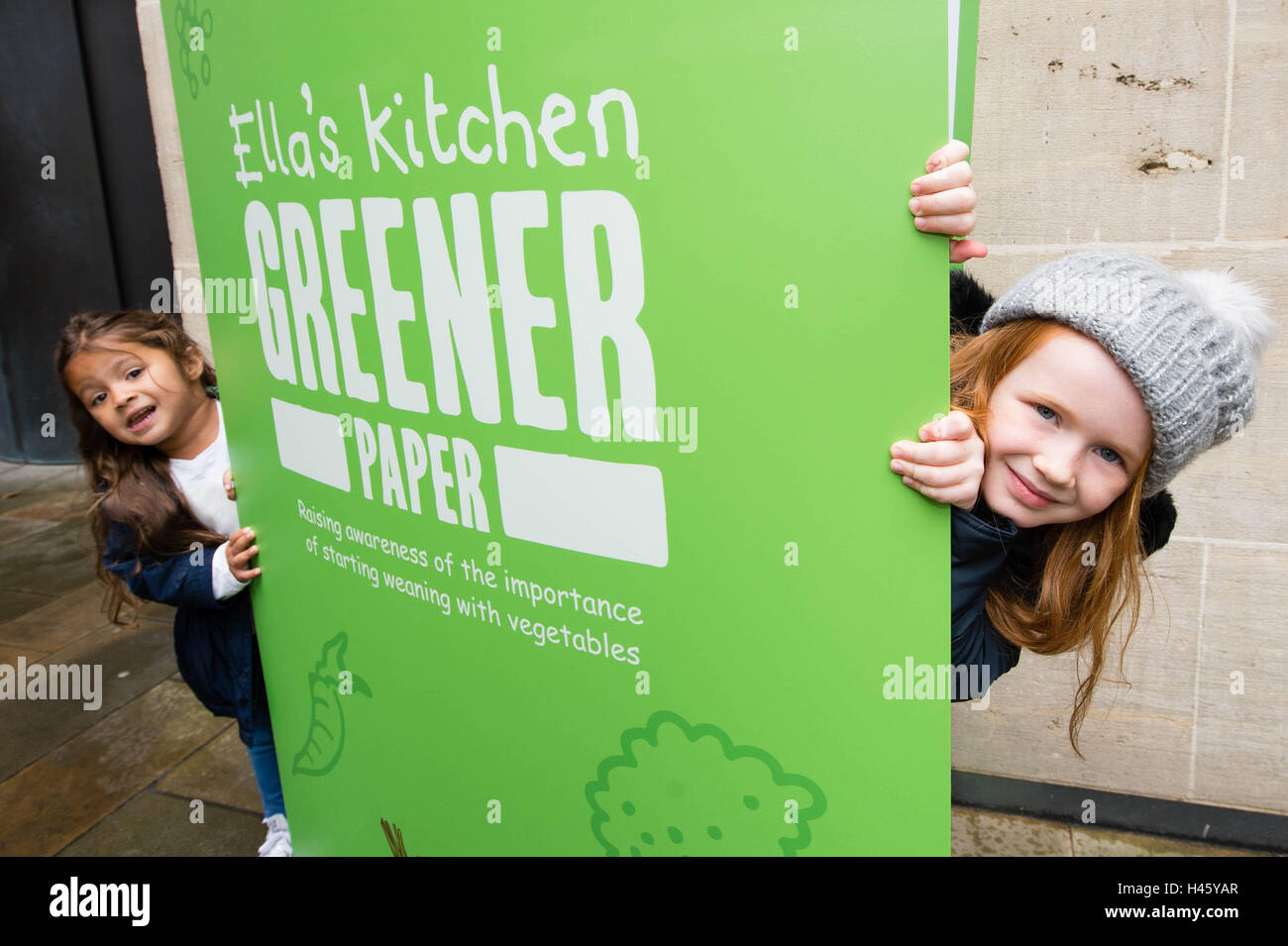 EDITORIAL USE ONLY Aaliyah Sian, aged three and Evie Simms, aged six ...