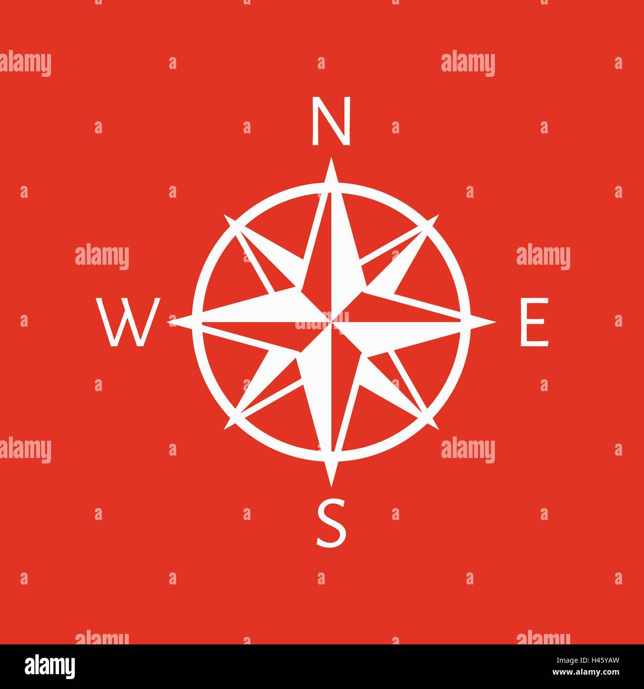 The compass icon. Navigation symbol. Flat Stock Vector Image & Art - Alamy