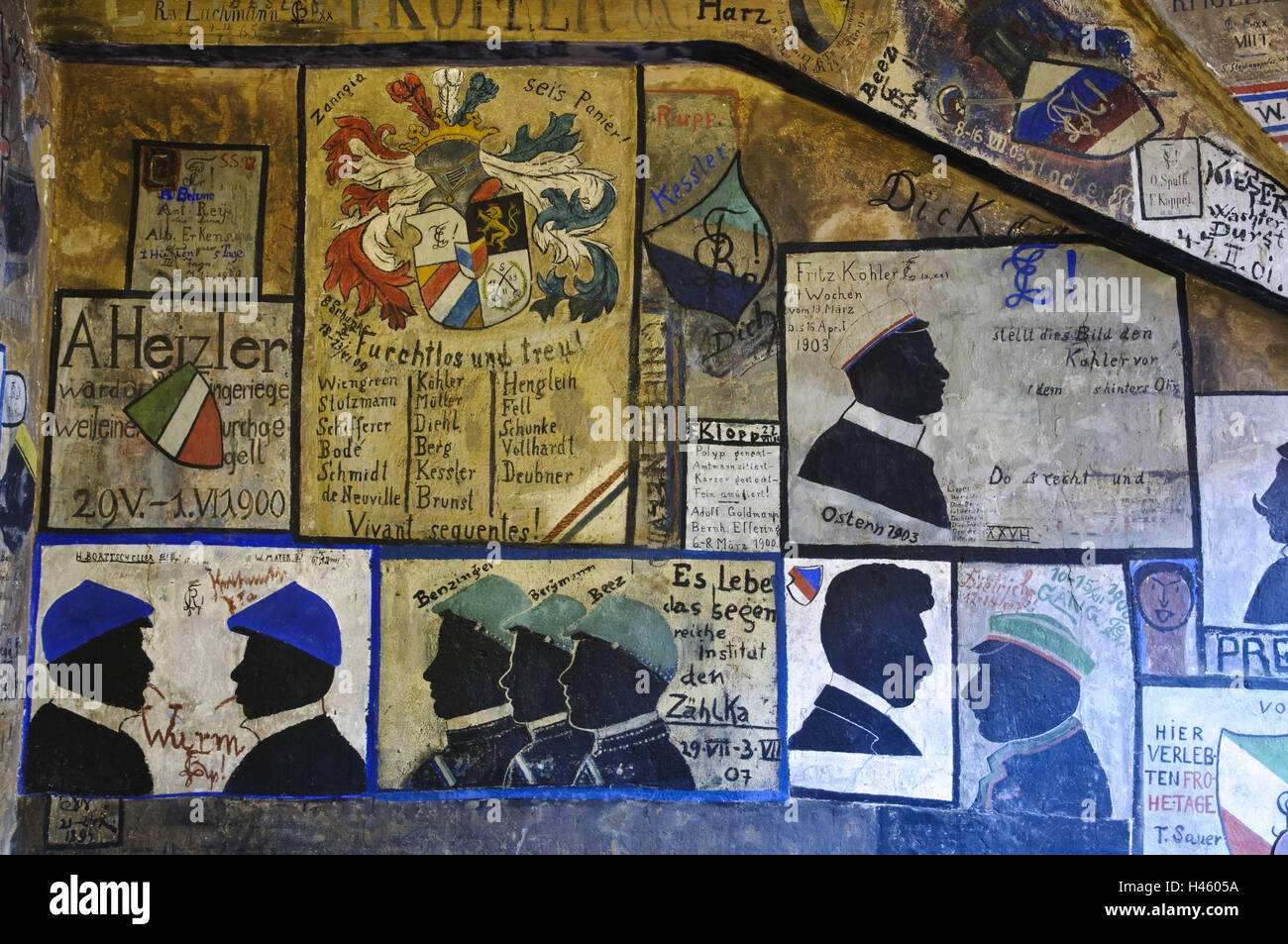 Heidelberg, student karzer, mural paintings, graffiti, university ...
