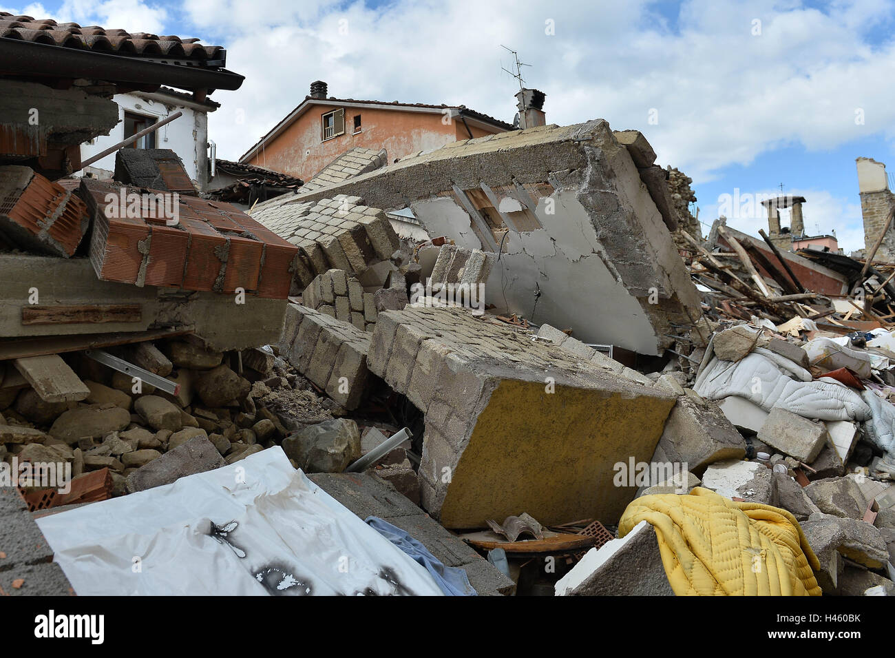 Scene of devastation in the Red Zone in Amatrice, Italy, in the region ...