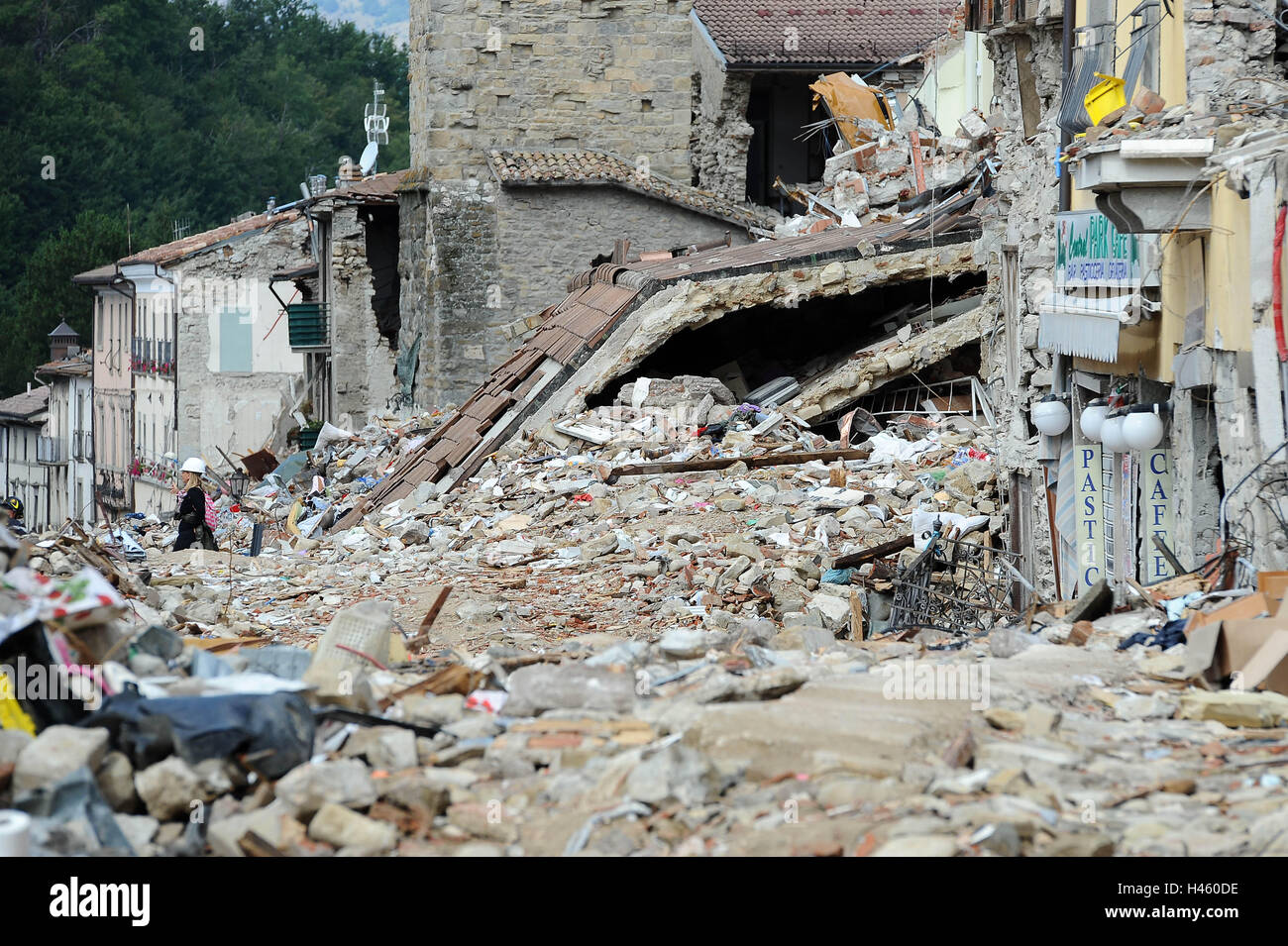 Scene of devastation in the Red Zone in Amatrice, Italy, in the region ...