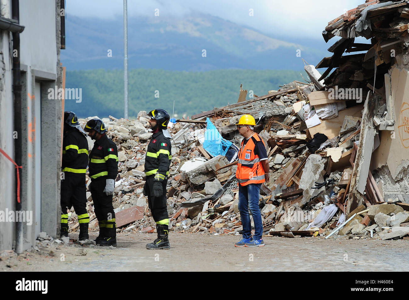 Scene of devastation in the Red Zone in Amatrice, Italy, in the region ...