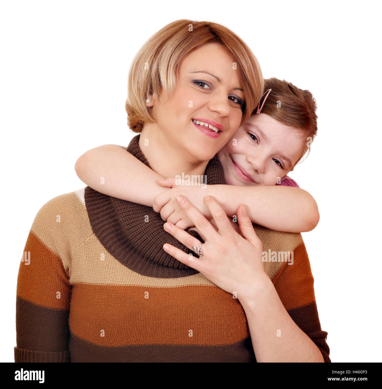 mother and daughter portrait on white Stock Photo - Alamy