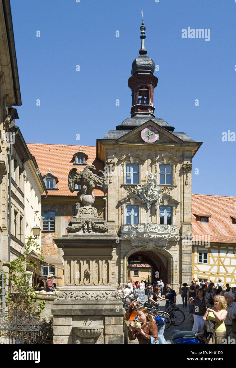 Germany, Bavaria, Bamberg, Karolinenstrasse, old city hall, tourist, no ...