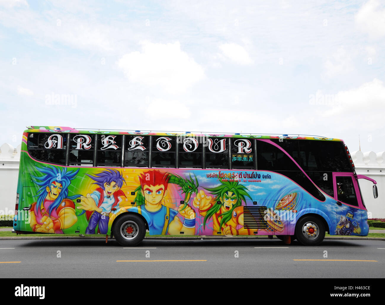 Street, coach, side view, brightly, Thailand, tourism, travelling ...