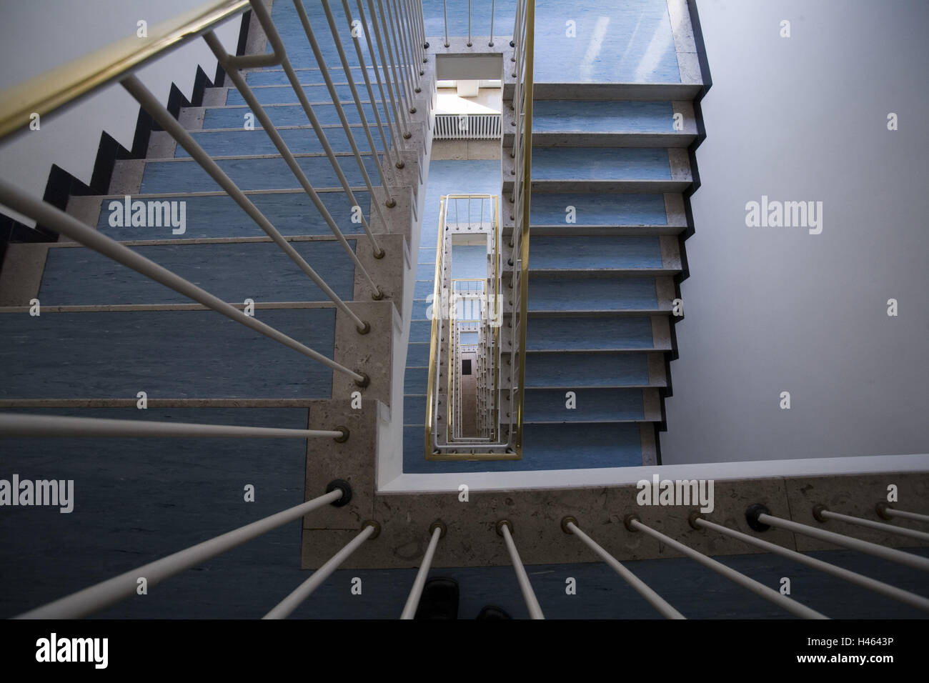 Stairwell, steps, blue Stock Photo - Alamy