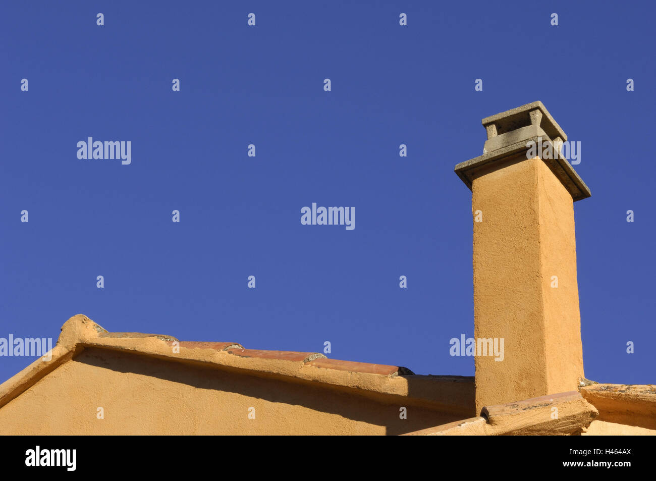 House roof, chimney, sky, blue Stock Photo - Alamy