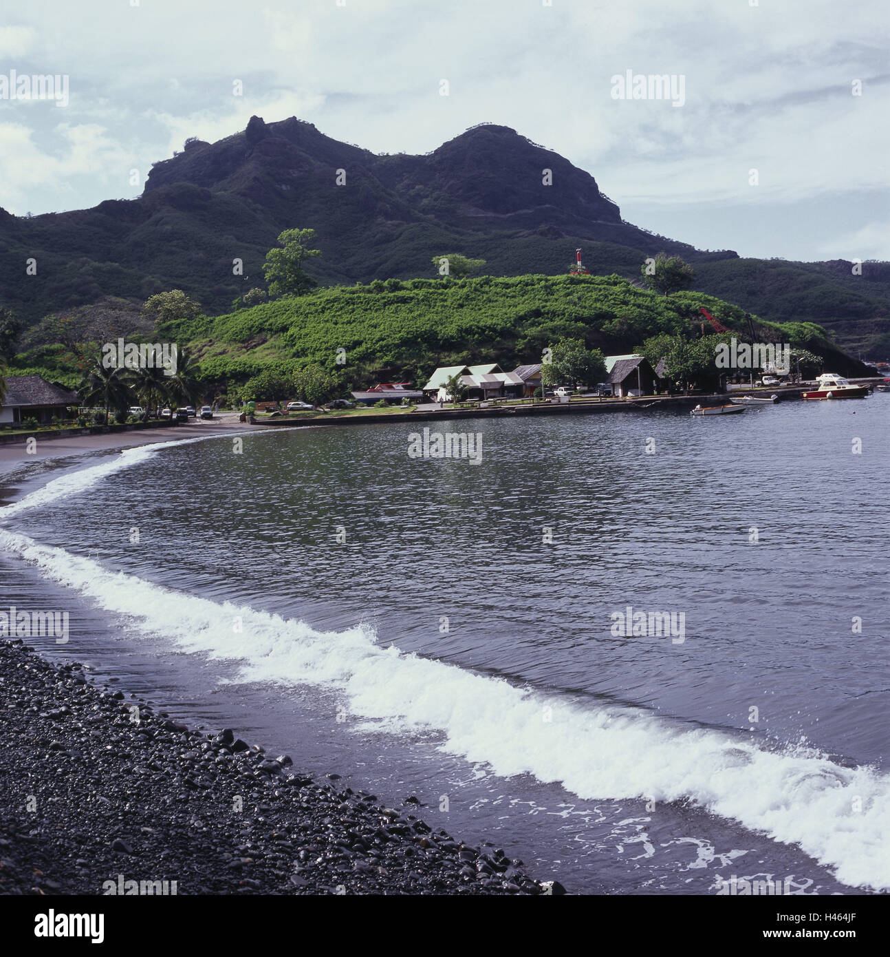 French Polynesia, Nuku Hiva, Baia Tu Taiohae, coast, coastal place ...