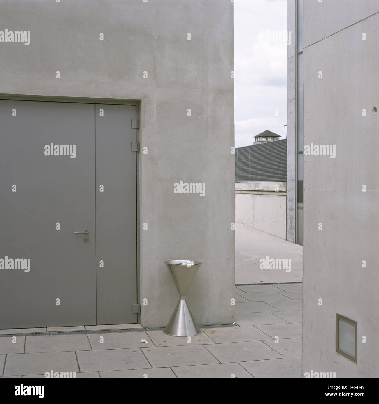 Austria, Mauthausen, concentration camp memorial, courtyard, deserted ...