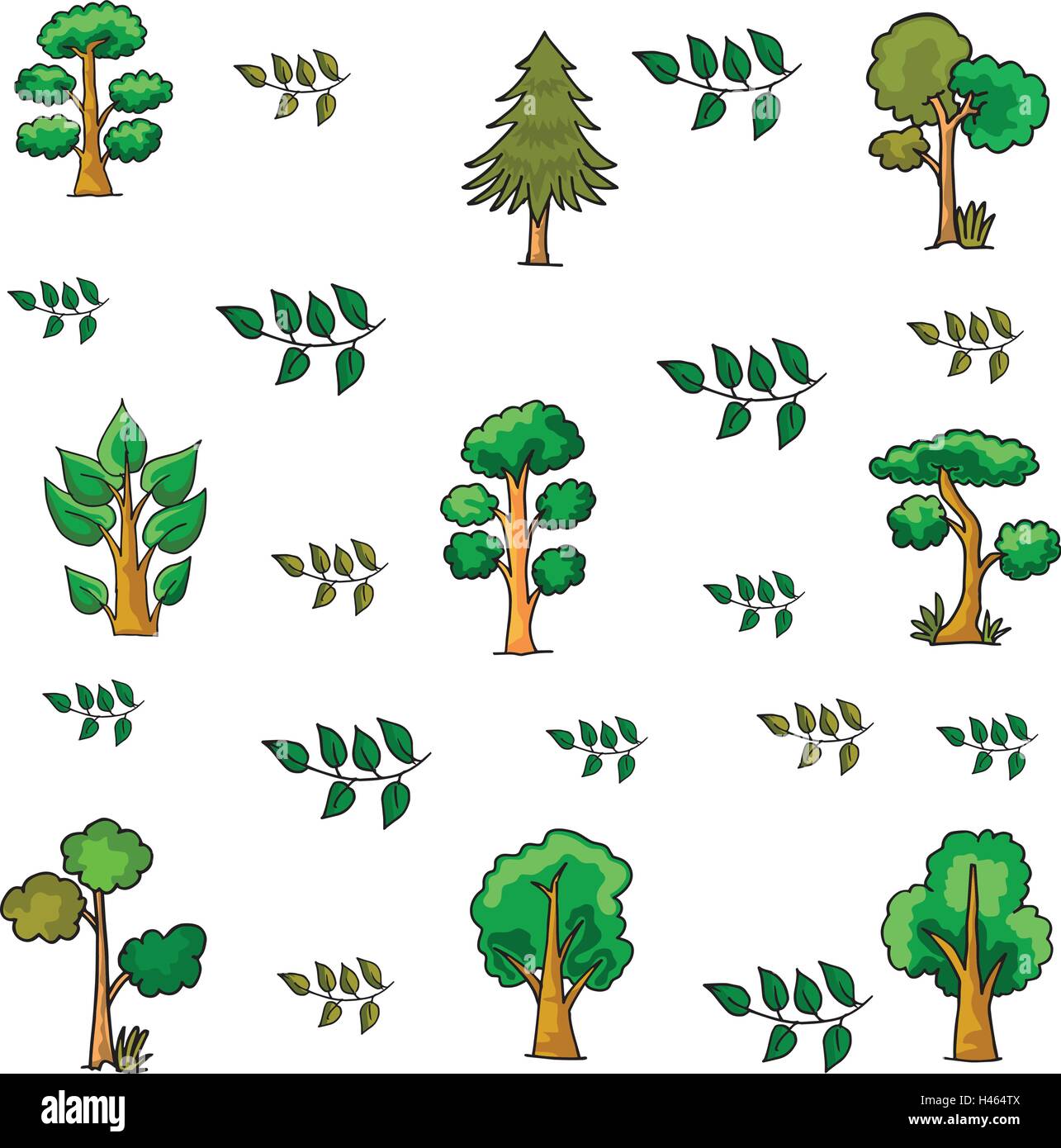 Doodle of tree various collection Stock Vector Image & Art - Alamy