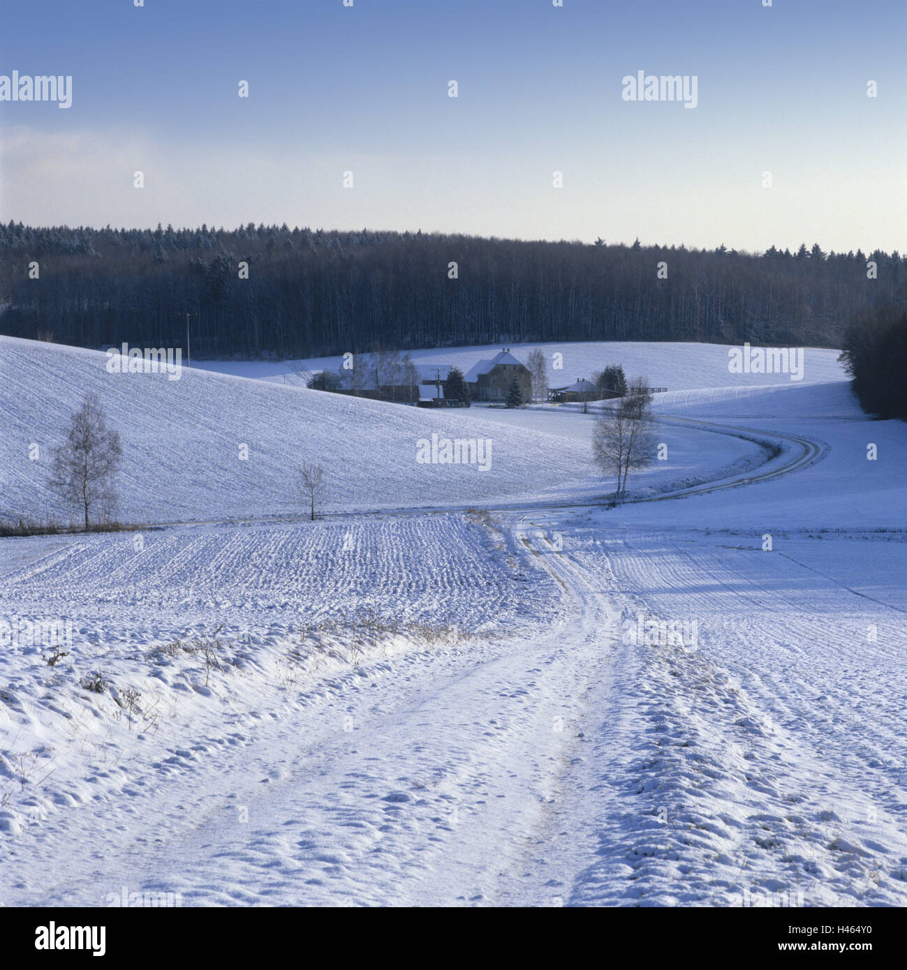 Wintry scenery country lane hi-res stock photography and images - Alamy