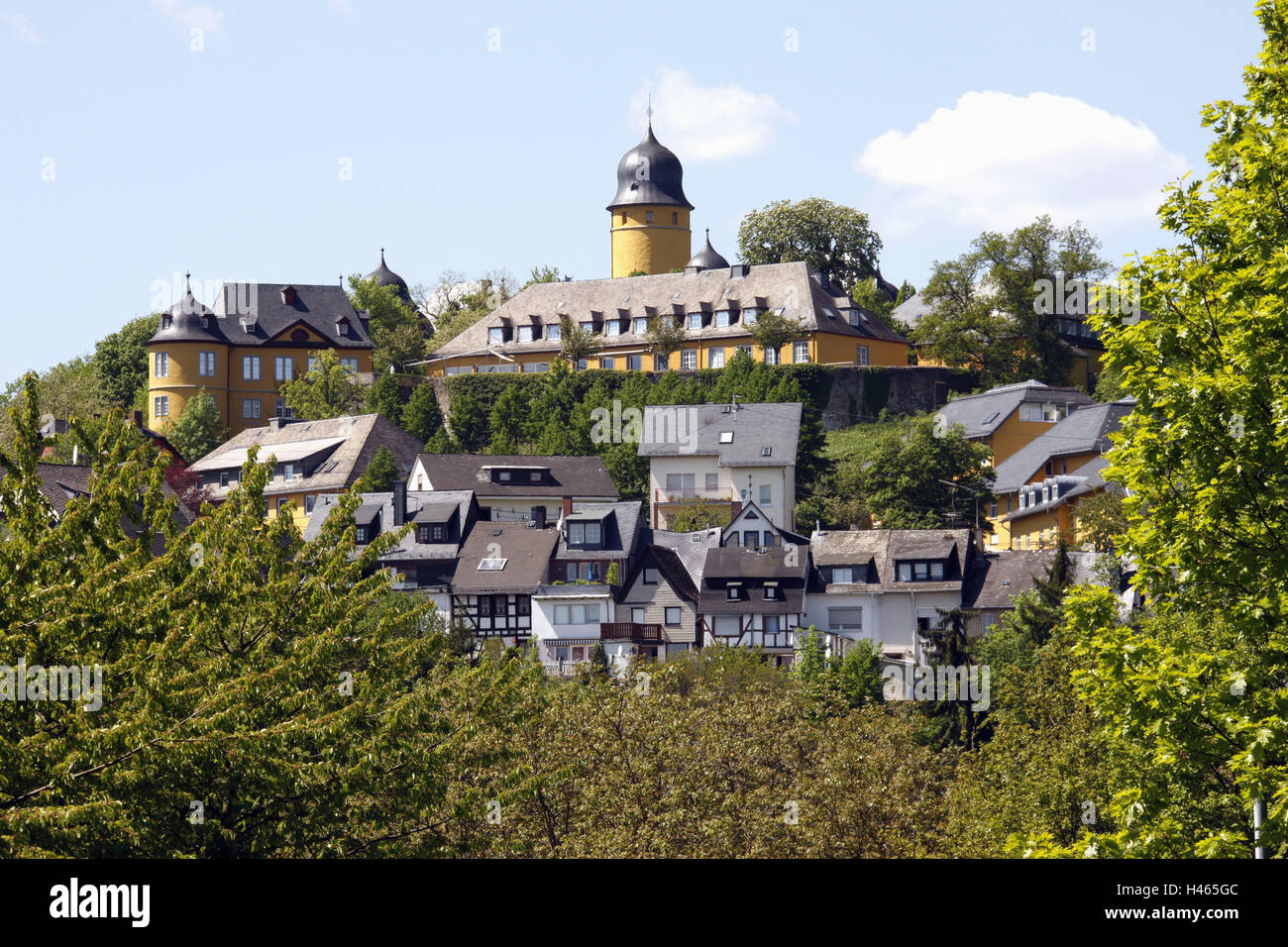 Germany, Rhineland-Palatinate, Montabaur, town view, lock, castle ...